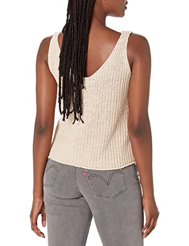 VELVET BY GRAHAM & SPENCER Women's Carissa Tape Yarn Deep V-Neck Tank, Tea, XL