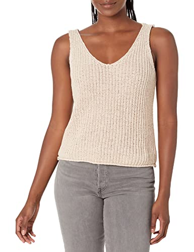 VELVET BY GRAHAM & SPENCER Women's Carissa Tape Yarn Deep V-Neck Tank, Tea, XL