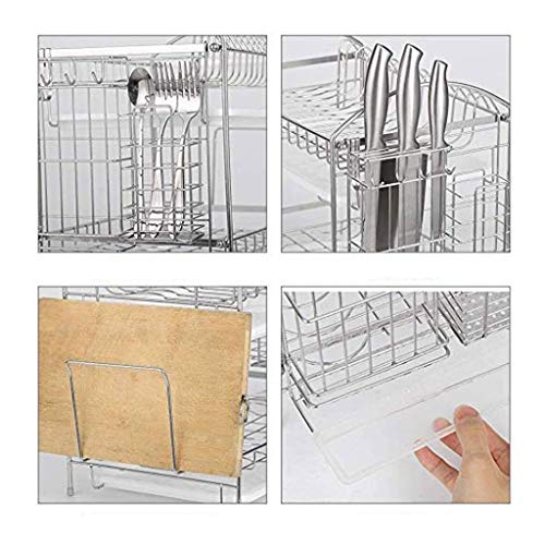 SDGH Stainless Steel Dish Rack - Double-Layer Multi-Function Dish Rack Drain Rack