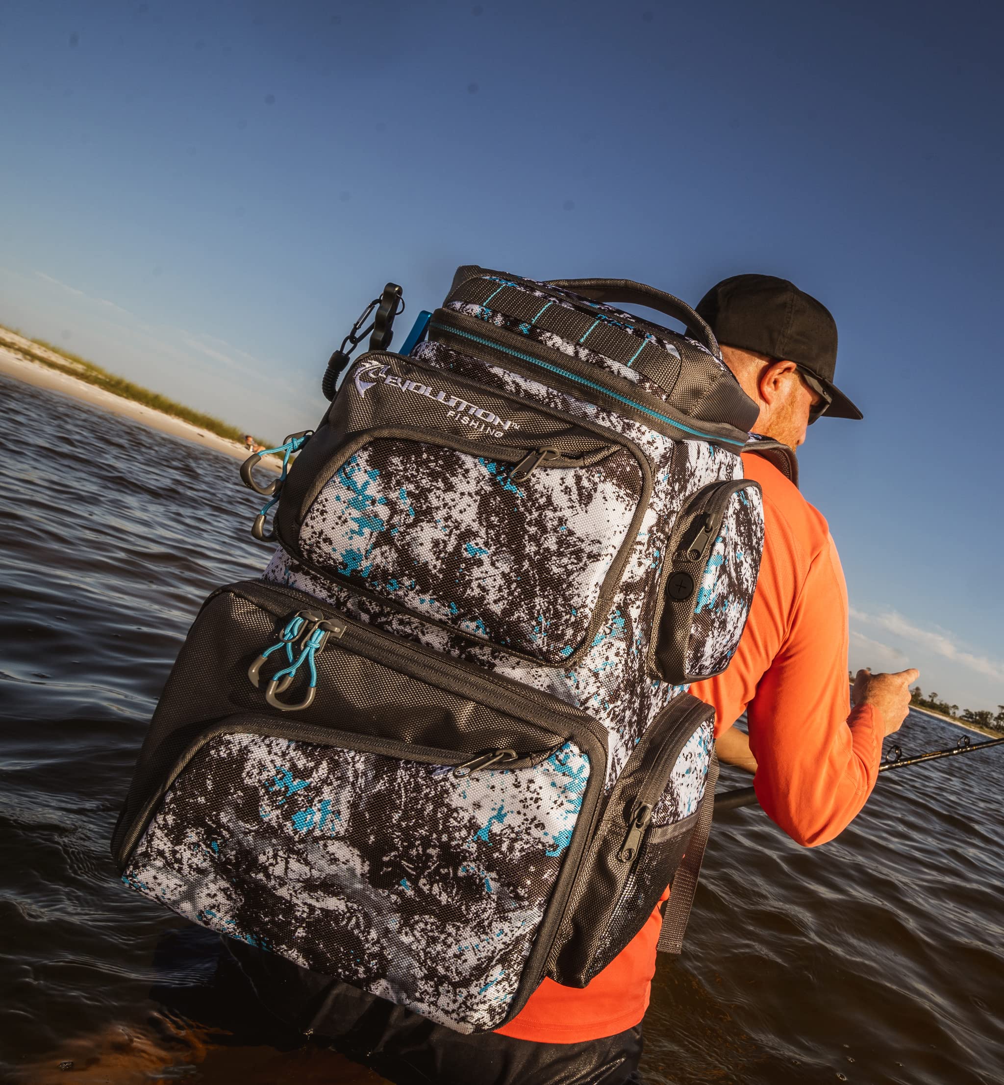 Evolution Outdoors 34010-EV: Largemouth 3600 Tackle Backpack - Quartz Blue