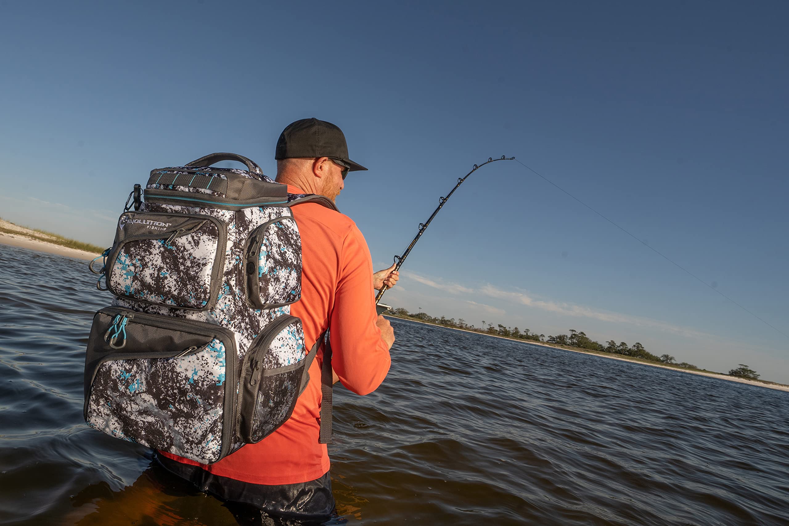 Evolution Outdoors 34010-EV: Largemouth 3600 Tackle Backpack - Quartz Blue