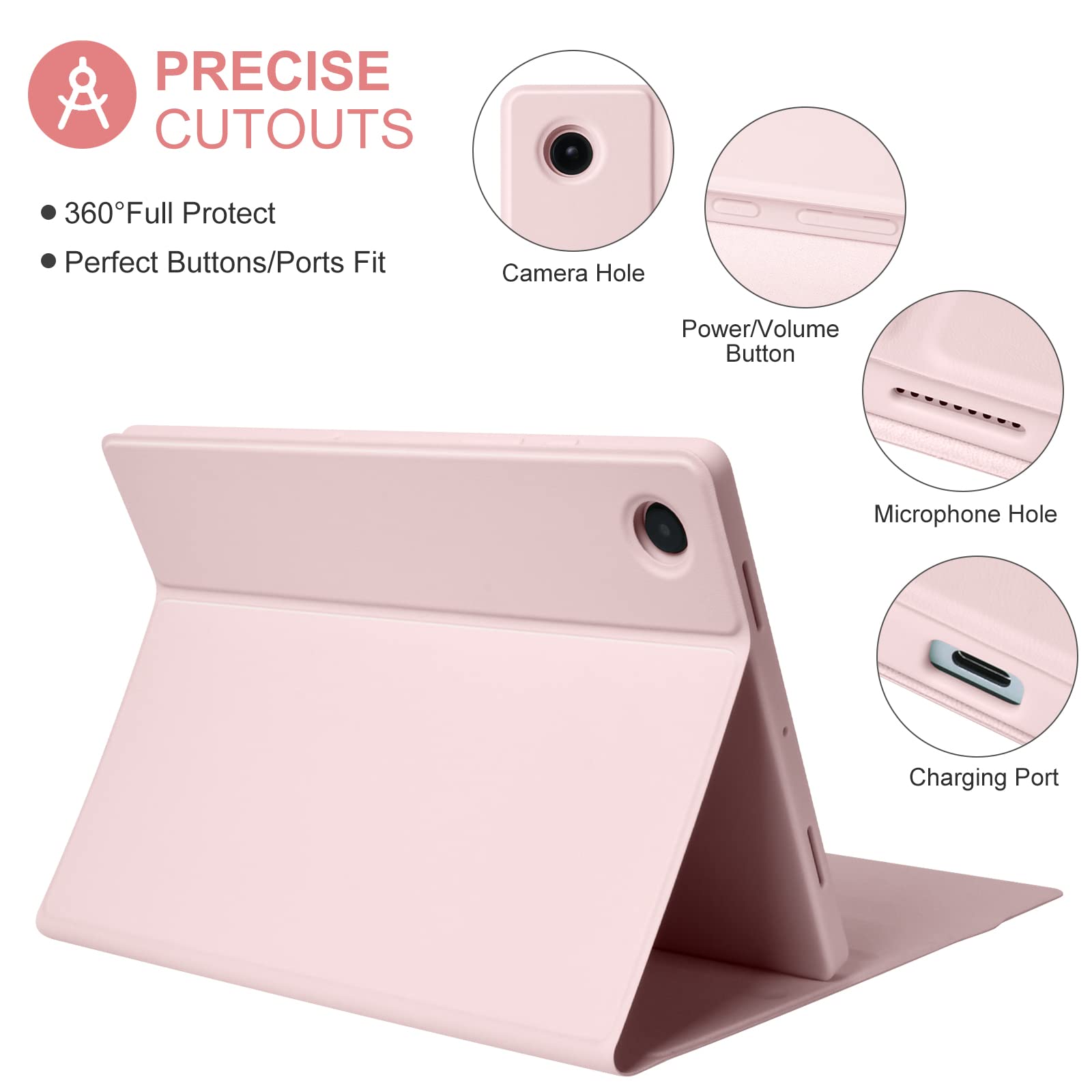Backlit Keyboard Case for Galaxy Tab A8 10.5 Inch 2022, Detachable Wireless Keyboard, Protective Cover Case Compatible with Samsung Galaxy Tab A8 10.5" SM-X200 X205 X207 Tablet, Pink