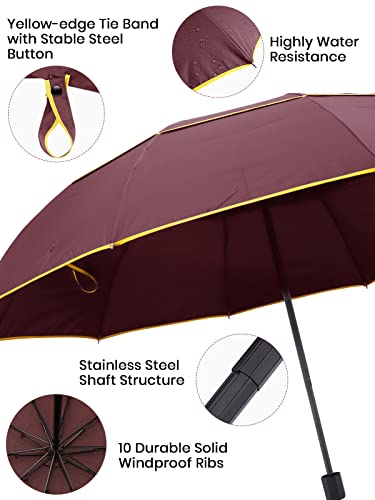 Kalolary 62 Inch Golf Umbrella Extra Large Folding Umbrella Rainproof Compact Umbrella Oversize Double Canopy Vented Waterproof Stick Travel Umbrellas for Women & Men Family Home Use (Red)