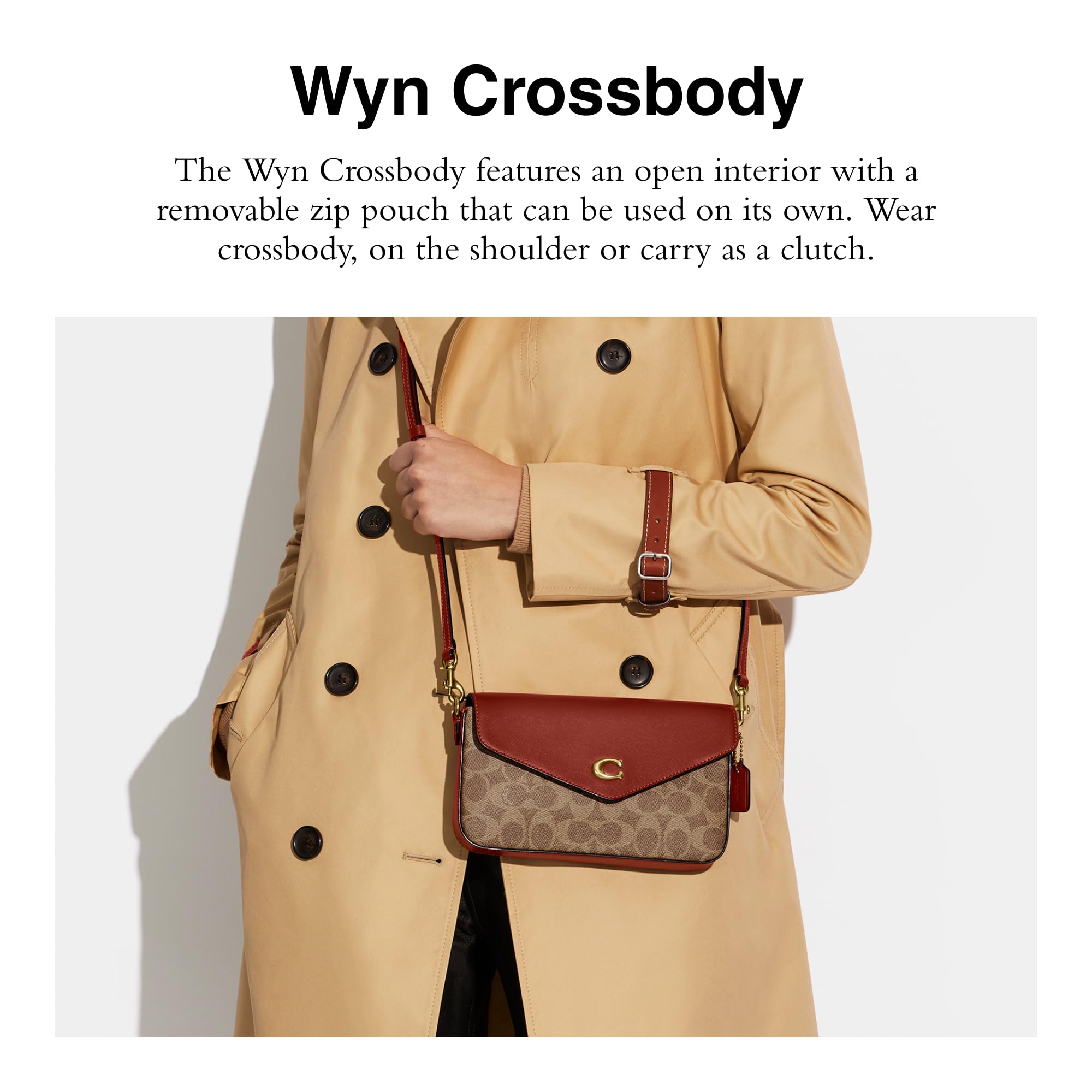 Coach Coated Canvas Signature Wyn Crossbody, Tan Rust, One Size