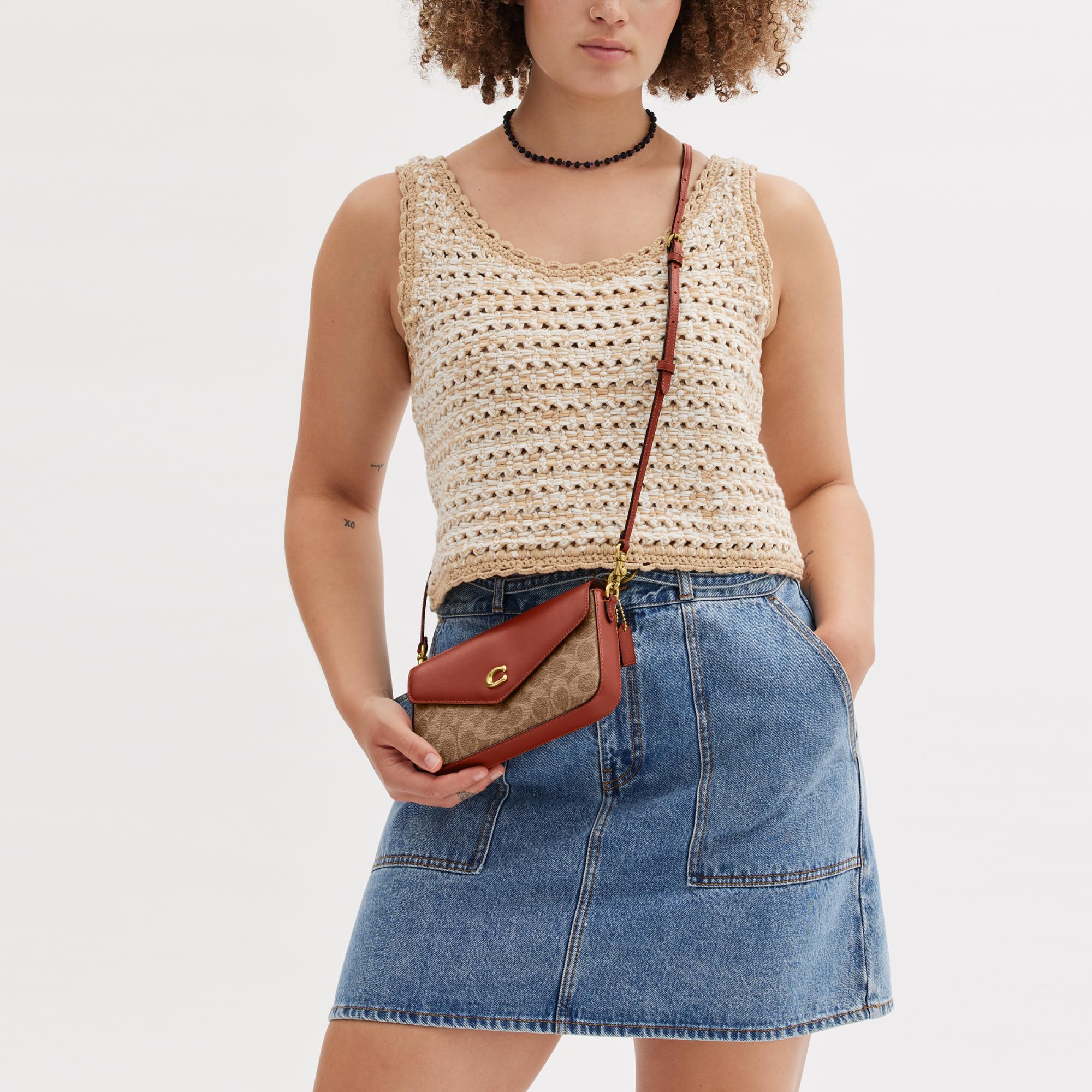 Coach Coated Canvas Signature Wyn Crossbody, Tan Rust, One Size