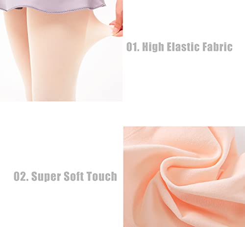 MdnMd Soft Girls Toddler Ballet Dance Tights Footed Ballet Legging Stocking Pantyhose 1 Pairs (White, Child Age 2-4)
