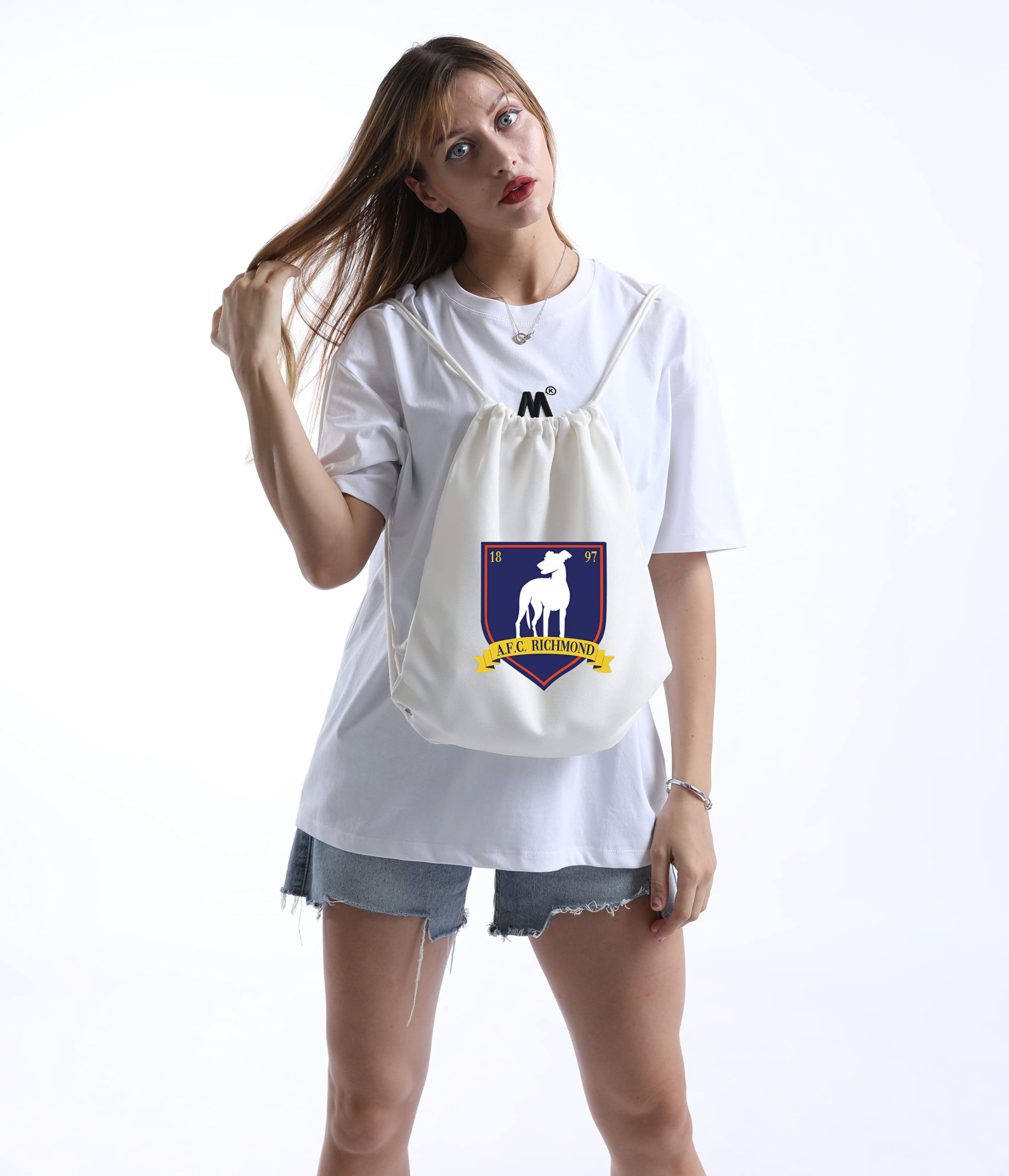 TOBGBE TV Show Gift TV Show Characters Inspired Drawstring Backpack Funny Gift TV Show Merchandise Soccer Football Lover Bag (AFC DB)
