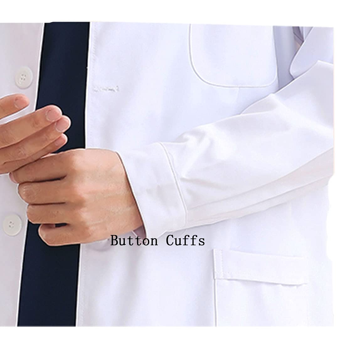 Long Sleeve Women Lab Coat Uniforms Coat Jacket with 3 Pockets 38 inch Classic Fit (White, XXX-Large)