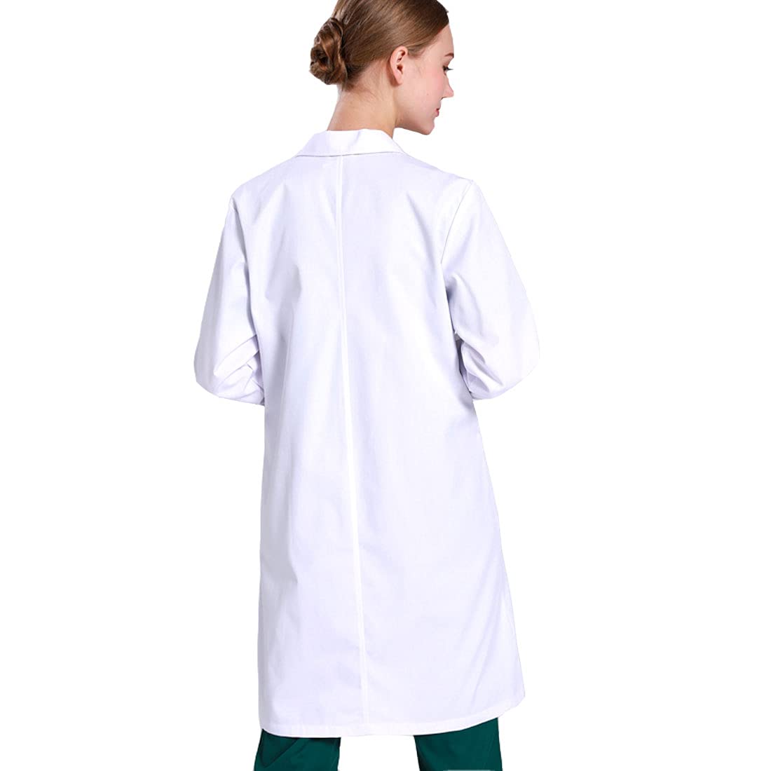 Long Sleeve Women Lab Coat Uniforms Coat Jacket with 3 Pockets 38 inch Classic Fit (White, XXX-Large)
