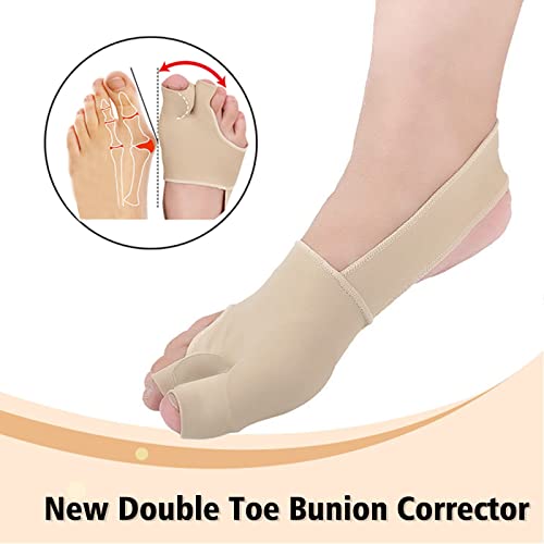 FSHERO Bunion Corrector for Women,Toe Straightener Pain Relief Socks,Bunion Splint,Non-Surgical Hallux Valgus Corrector for Day and Night(Large,Skin)