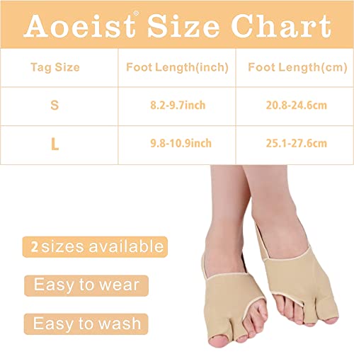 FSHERO Bunion Corrector for Women,Toe Straightener Pain Relief Socks,Bunion Splint,Non-Surgical Hallux Valgus Corrector for Day and Night(Large,Skin)