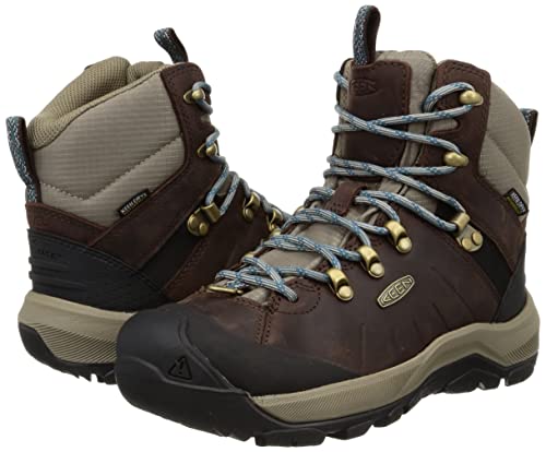 KEEN Women's Revel 4 Mid Height Polar Insulated Waterproof Snow Boots, Coffee Bean/Balsam, 10