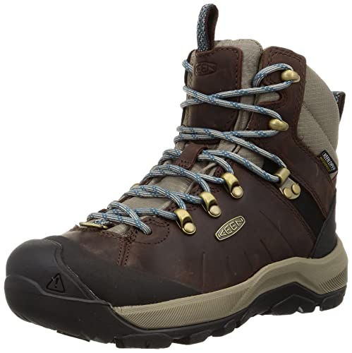 KEEN Women's Revel 4 Mid Height Polar Insulated Waterproof Snow Boots, Coffee Bean/Balsam, 10