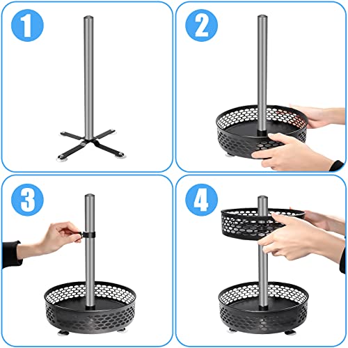 Lazy Susan Organizer,2 Tier Lazy Susan Turntable Spice Rack Metal Steel Organizer for Kitchen Cabinet, Organizer for Cupboard,Pantry,Bathroom,Table