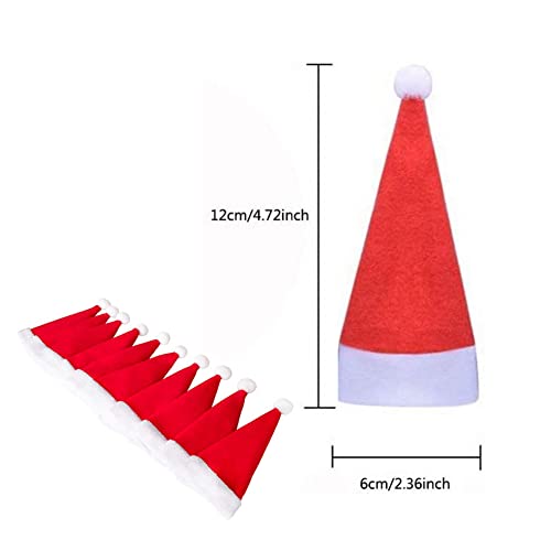 nanaxagly Christmas Santa Hats Silverware Holders Xmas Tableware Fork Spoon Knife Storage Bag - Xmas Party Dinner Table Dinnerware Decorations Supplies, 10PCS Mini Santa Hats