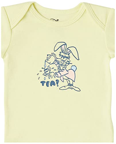 Amazon Essentials Disney | Marvel | Star Wars | Princess Baby Girls' Long-Sleeve Bodysuits, Pack of 5, Alice Tea Party, 24 Months