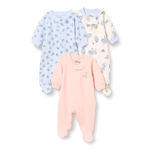 Amazon Essentials Disney | Marvel | Star Wars | Princess Baby Girls' Cotton Coveralls, Pack of 3, Alice Tea Party, 6-9 Months