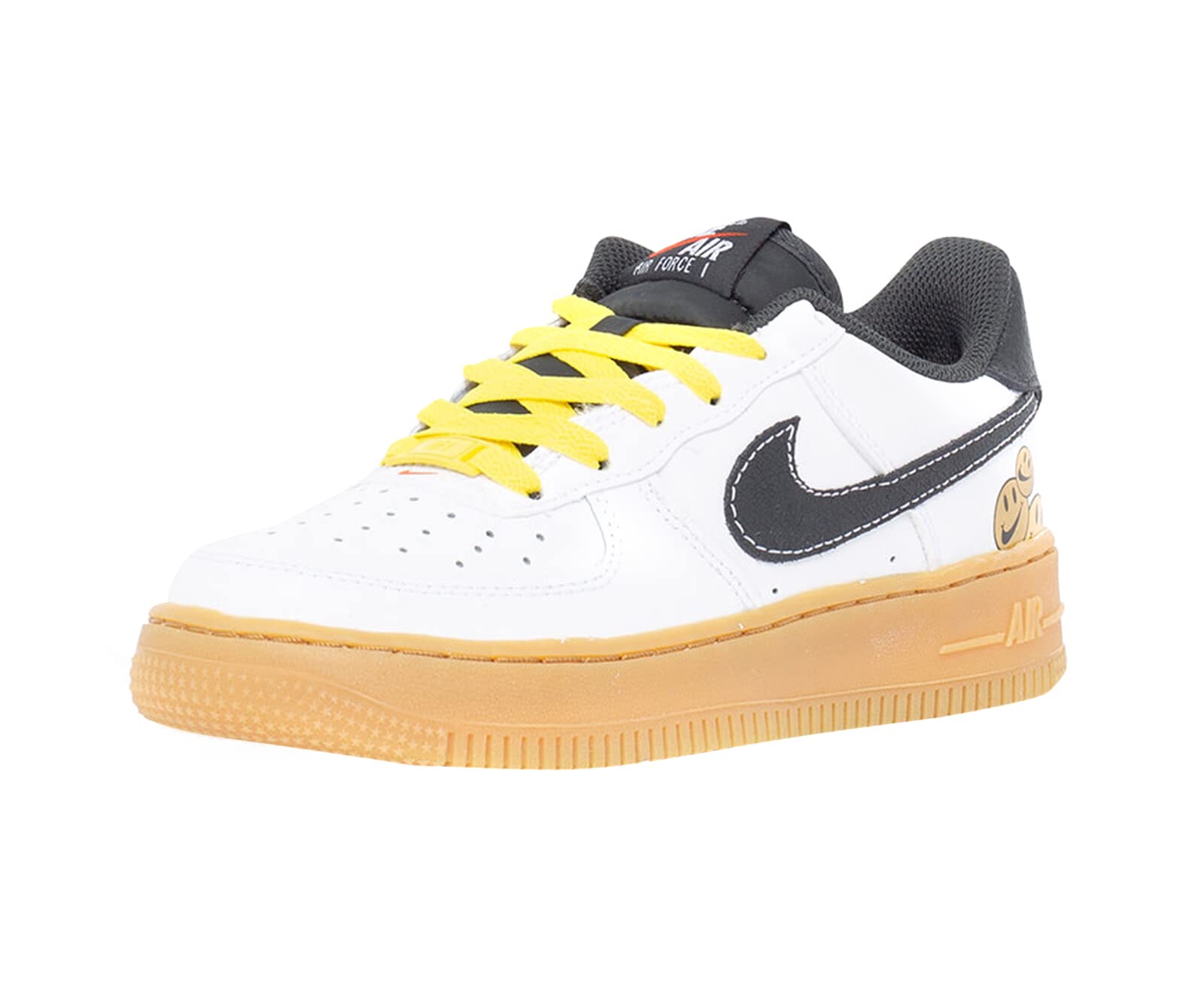 Nike Big Kid's Air Force 1 LV8 White/Anthracite-Yellow Strike (DO5854 100) - 6.5
