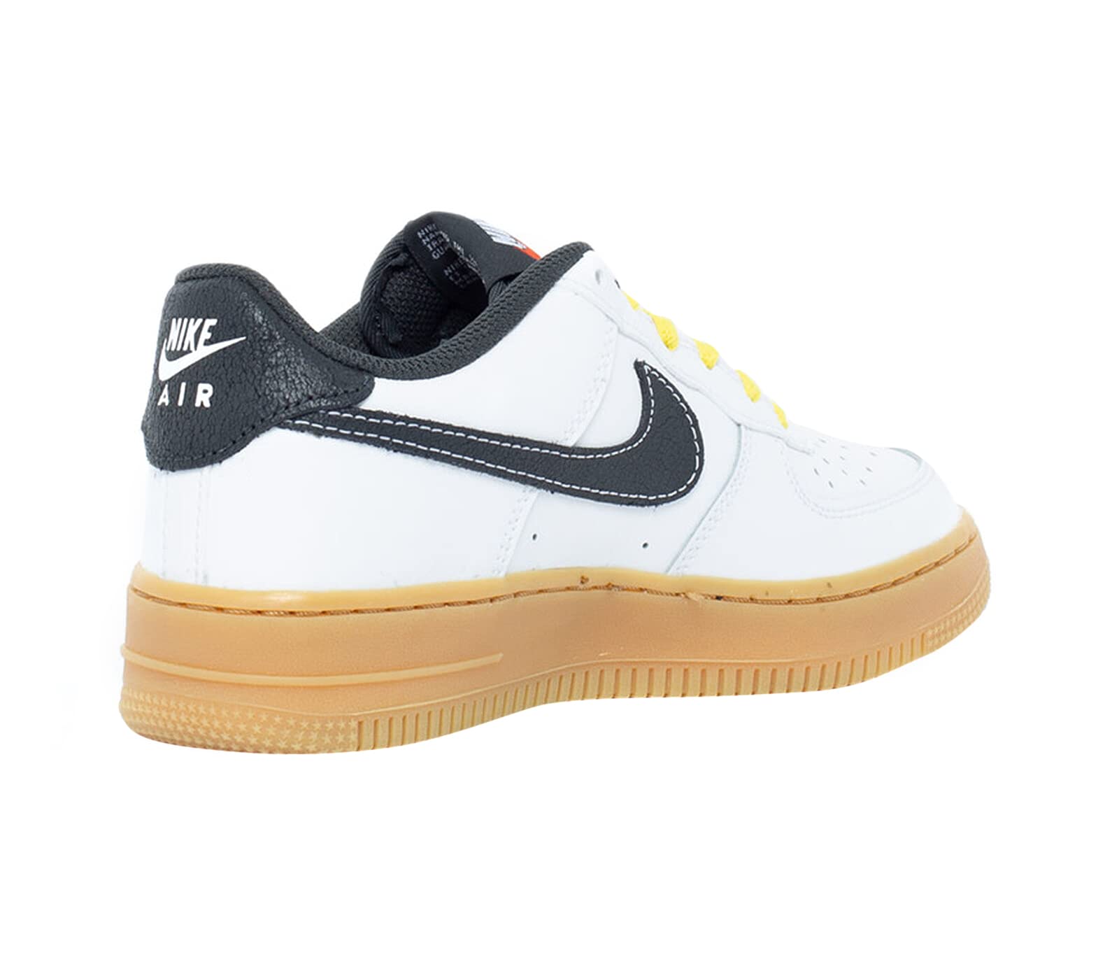 Nike Big Kid's Air Force 1 LV8 White/Anthracite-Yellow Strike (DO5854 100) - 6.5
