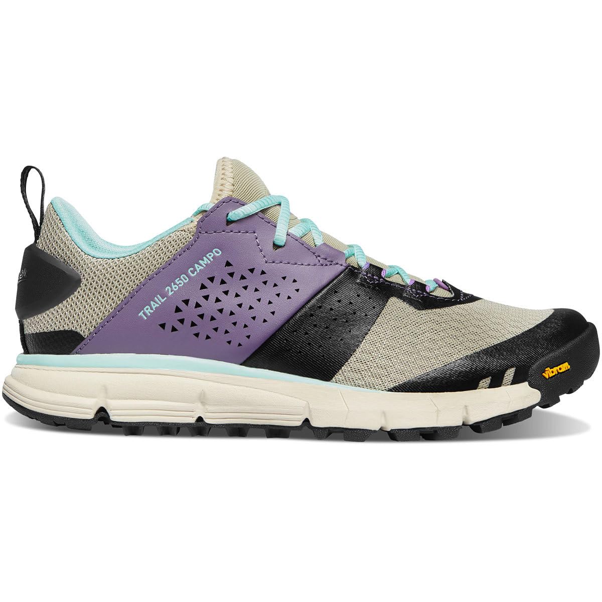 Danner Women's Trail 2650 Campo 3" Hiking Shoes, Lightweight, Breathable, Shock-Absorbing, Vibram Megagrip Outsole, Birch/Grape - 8 M