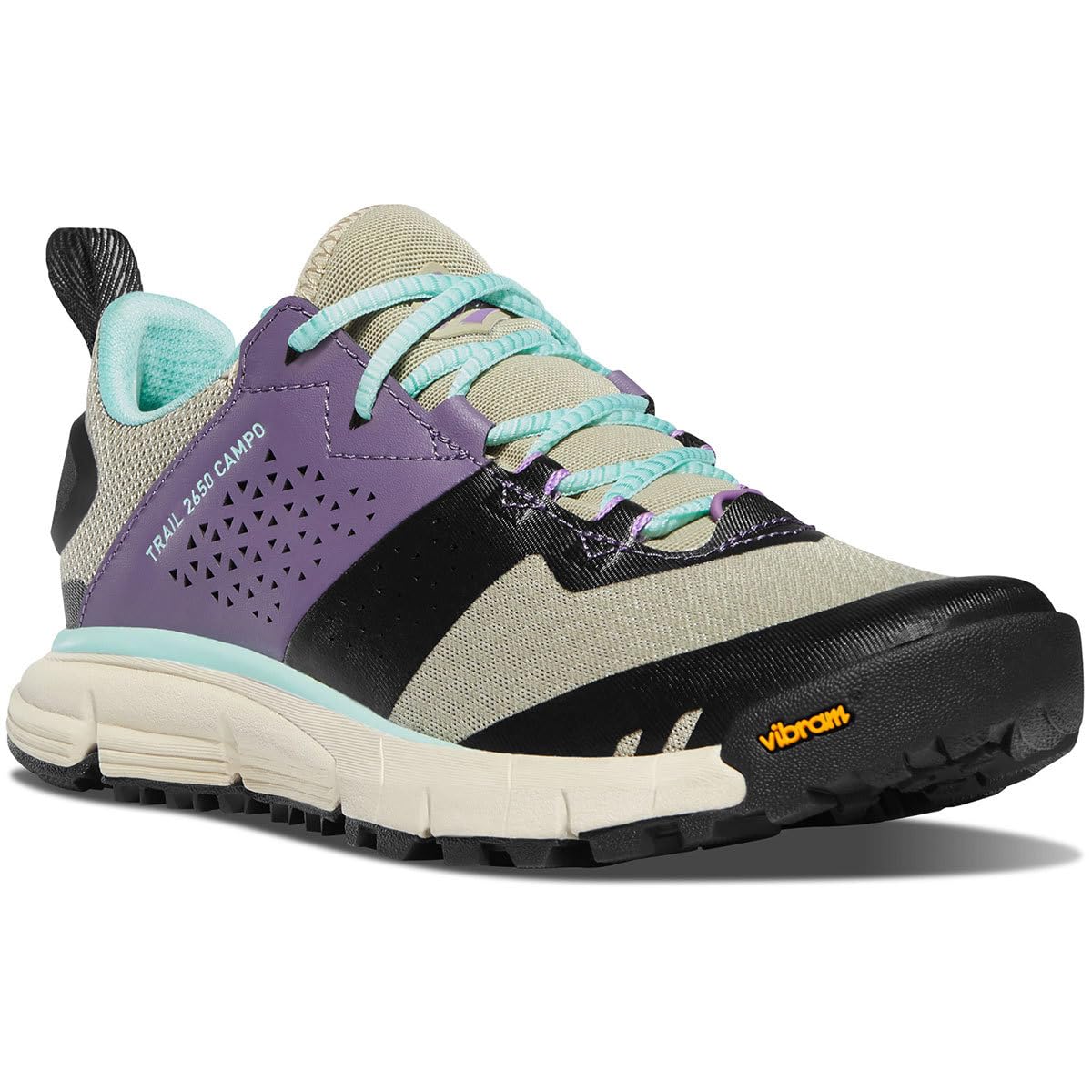 Danner Women's Trail 2650 Campo 3" Hiking Shoes, Lightweight, Breathable, Shock-Absorbing, Vibram Megagrip Outsole, Birch/Grape - 8 M