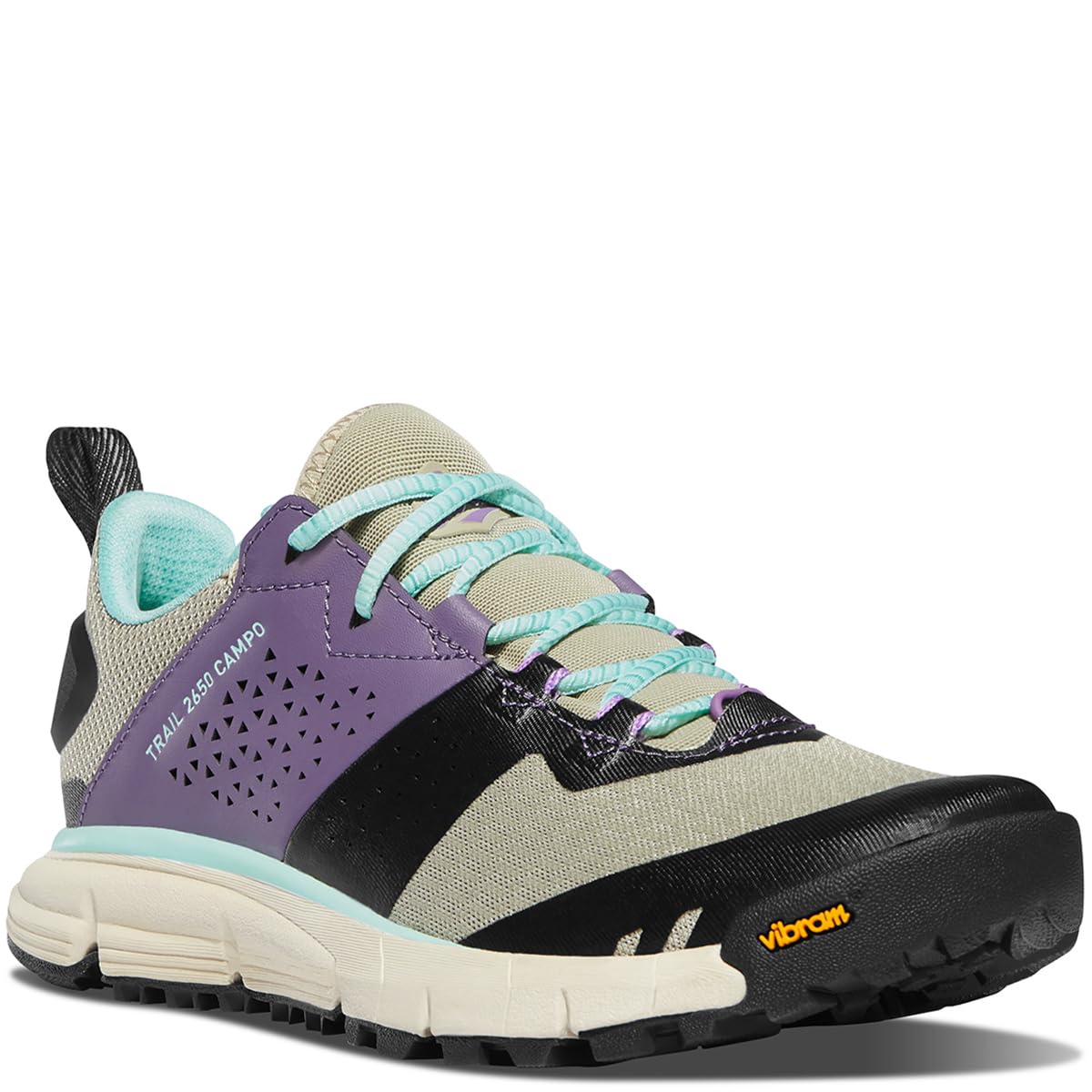 Danner Women's Trail 2650 Campo 3" Hiking Shoes, Lightweight, Breathable, Shock-Absorbing, Vibram Megagrip Outsole, Birch/Grape - 8 M