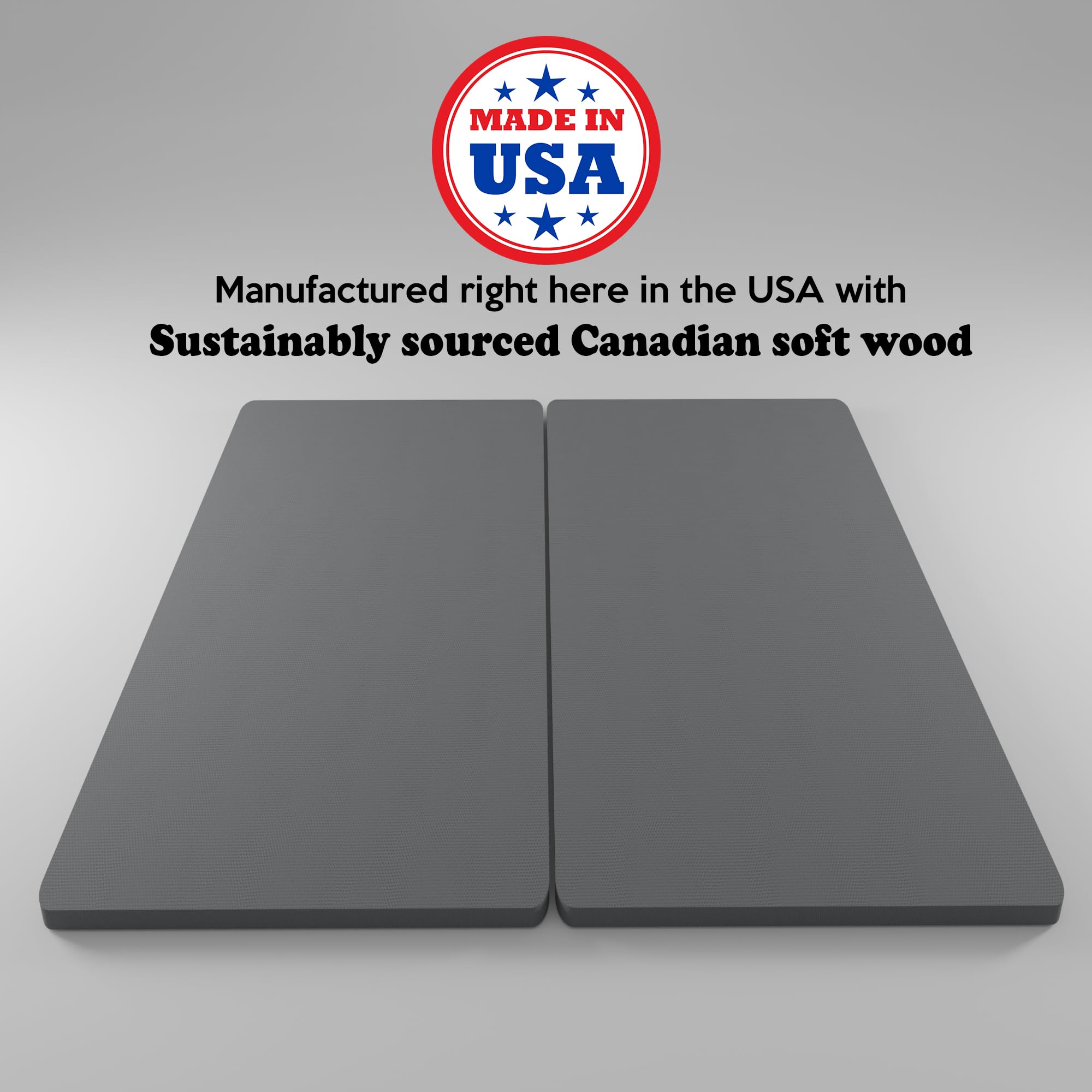 Greaton, 1.5-Inch Split Bunkie Board for Mattress/Bed Support - Fully Assembled, Improved Comfort and Support, Queen, Gray.