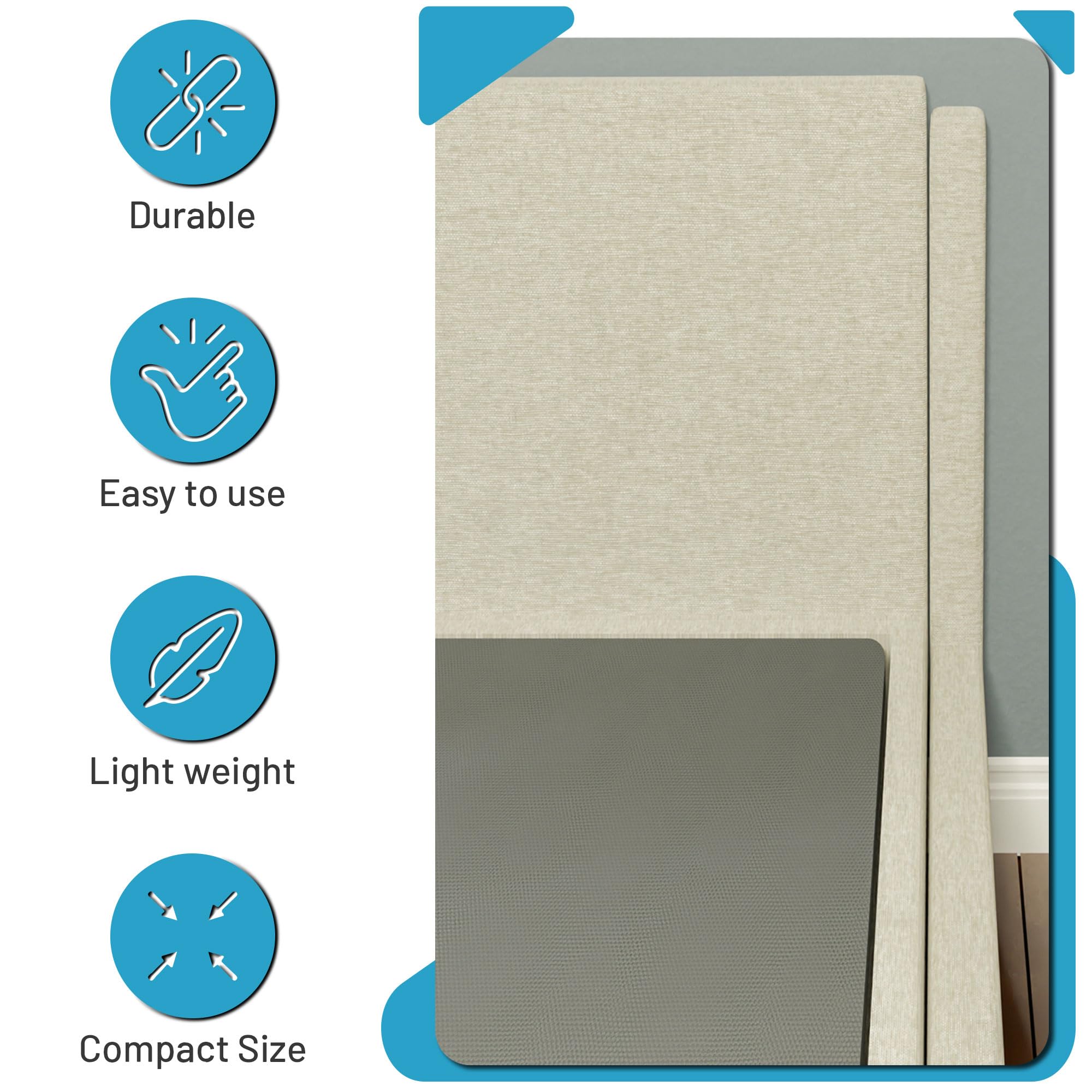 Greaton, 1.5-Inch Split Bunkie Board for Mattress/Bed Support - Fully Assembled, Improved Comfort and Support, Queen, Gray.
