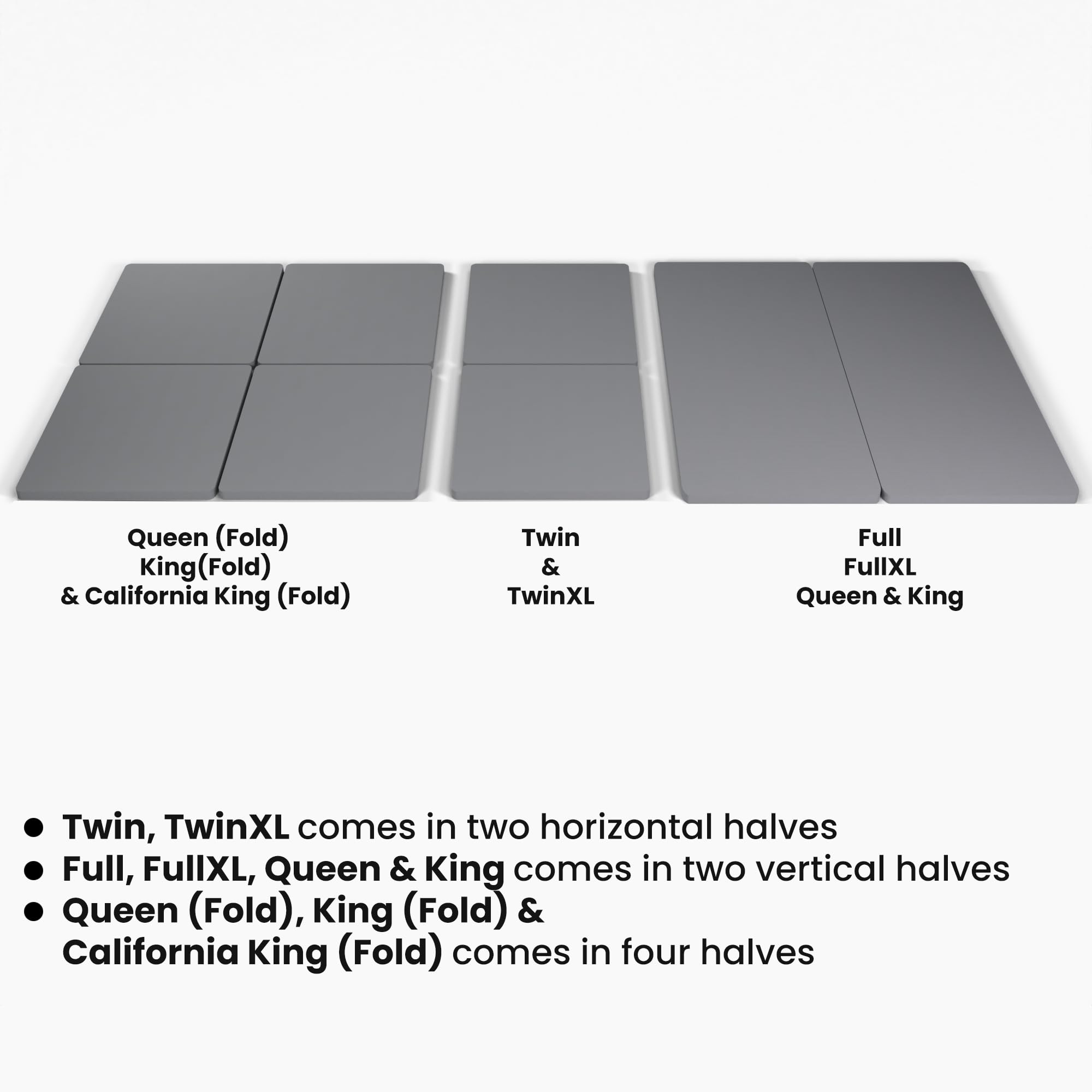 Greaton, 1.5-Inch Split Bunkie Board for Mattress/Bed Support - Fully Assembled, Improved Comfort and Support, Queen, Gray.