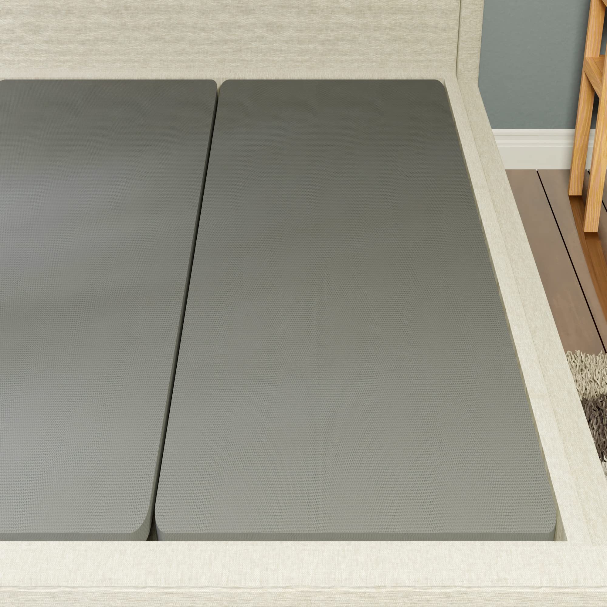 Greaton, 1.5-Inch Split Bunkie Board for Mattress/Bed Support - Fully Assembled, Improved Comfort and Support, Queen, Gray.