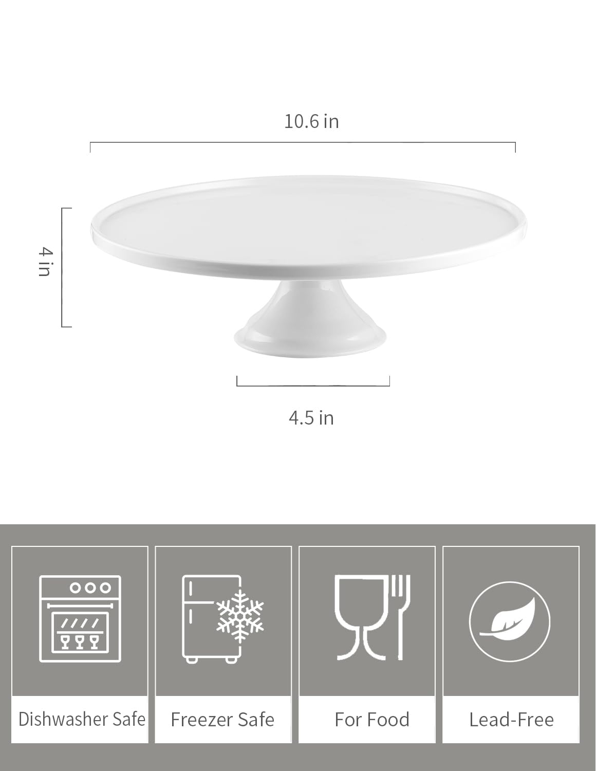 Onniyor Porcelain Cake Stand, Cake Display Stand, Round Dessert Stand, Cupcake Display Tray for Party (10 Inch, White)