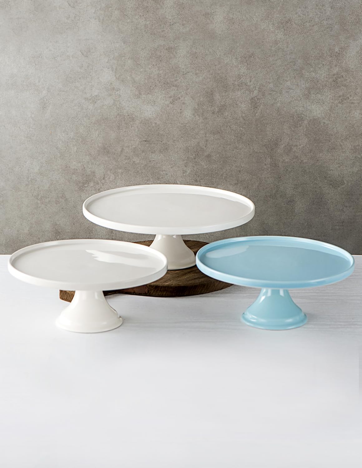 Onniyor Porcelain Cake Stand, Cake Display Stand, Round Dessert Stand, Cupcake Display Tray for Party (10 Inch, White)