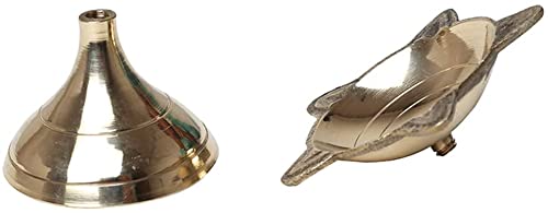 HANS PRODUCT Brass Panchmukhi Star Shape Deepak/Diya for Lighting, Pooja, Home & Office Decor (2 INCH)
