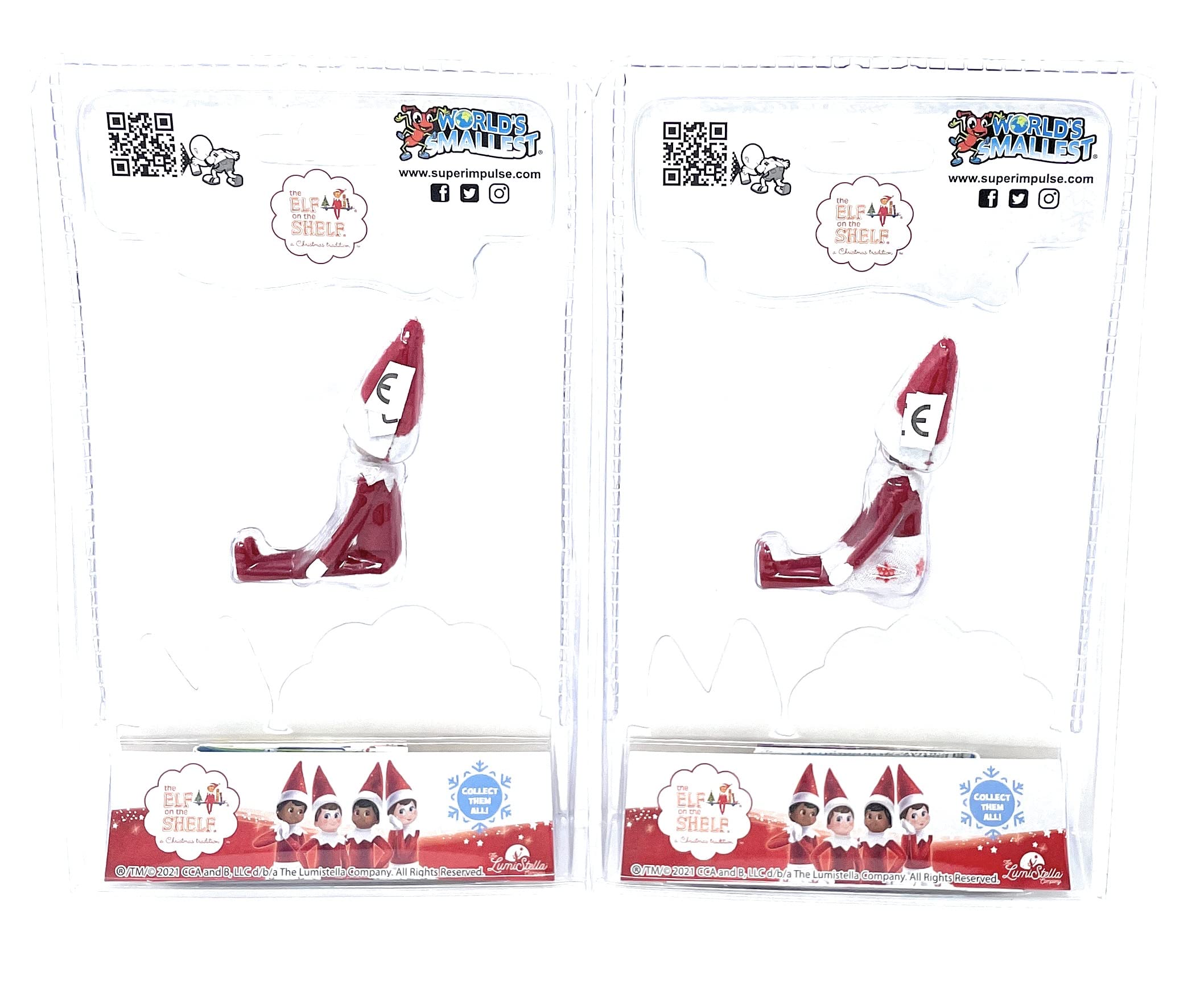 Worlds Smallest World's Smallest Elf on The Shelf Bundle Set of 2 Boy and Girl Light Tone - 4 Inches Tall!