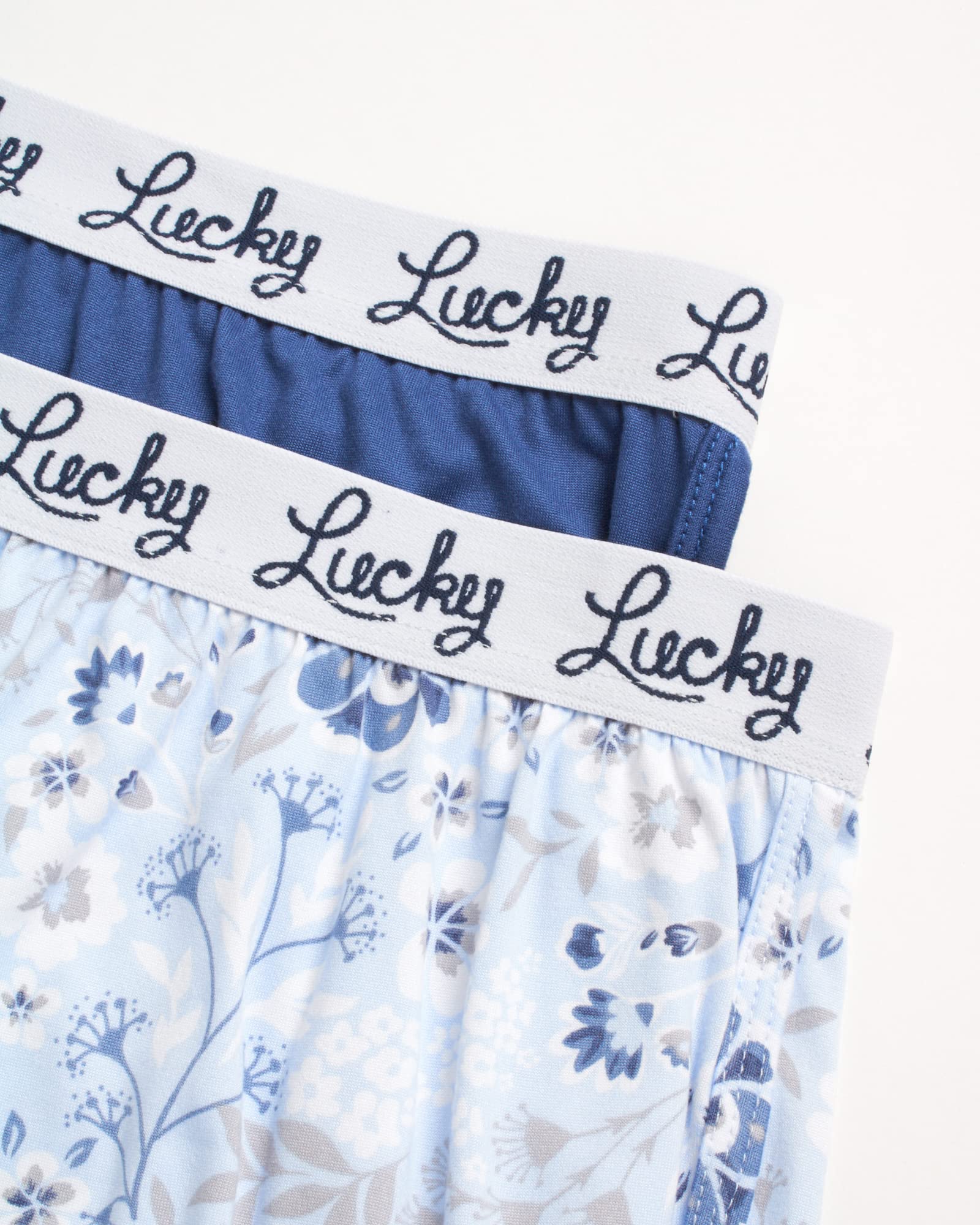Lucky Brand Women's Pajama Bottoms - 2 Pack Sleep and Lounge Sweat Shorts (S-XL), Size X-Large, Navy/Isador Floral