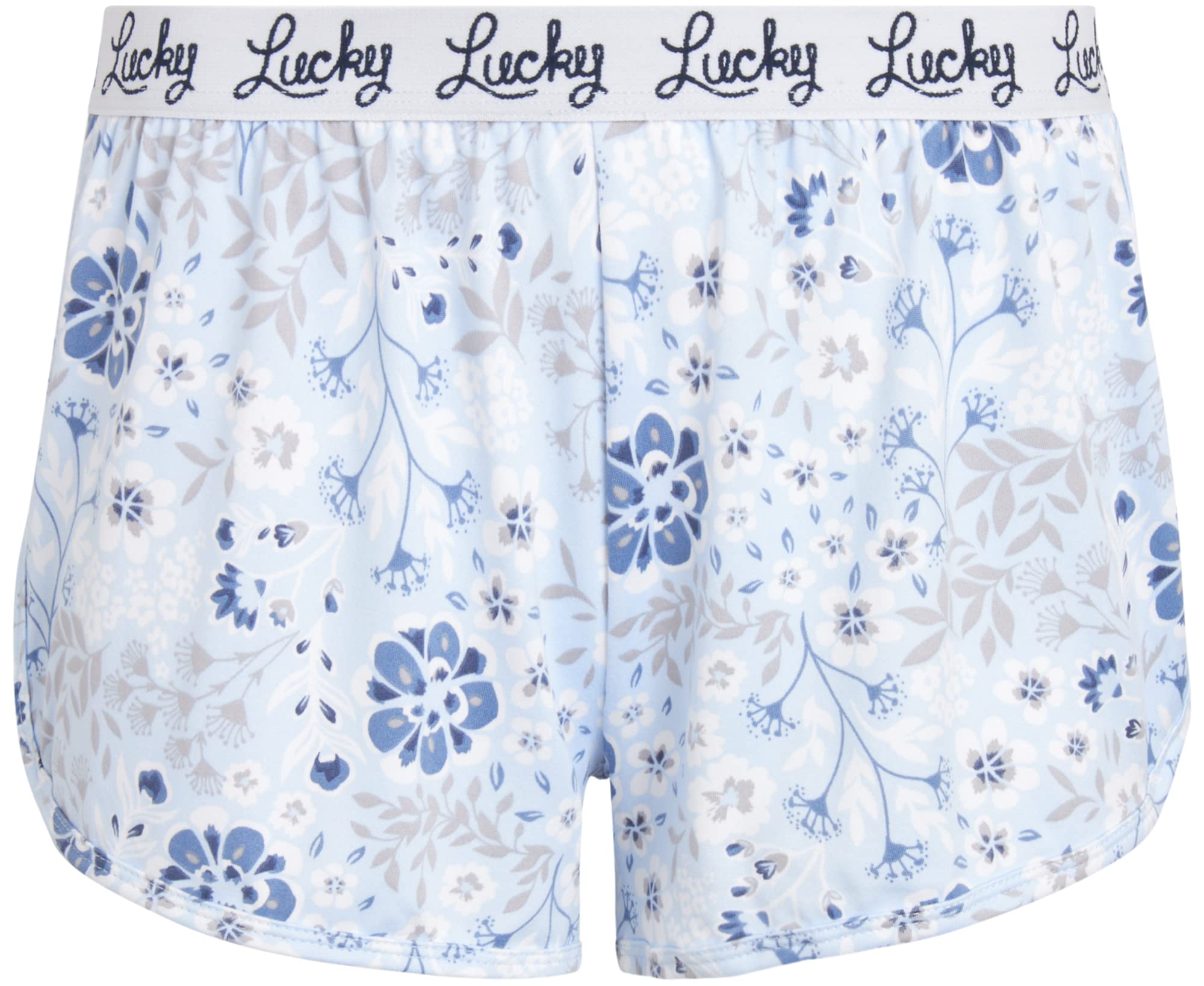 Lucky Brand Women's Pajama Bottoms - 2 Pack Sleep and Lounge Sweat Shorts (S-XL), Size X-Large, Navy/Isador Floral