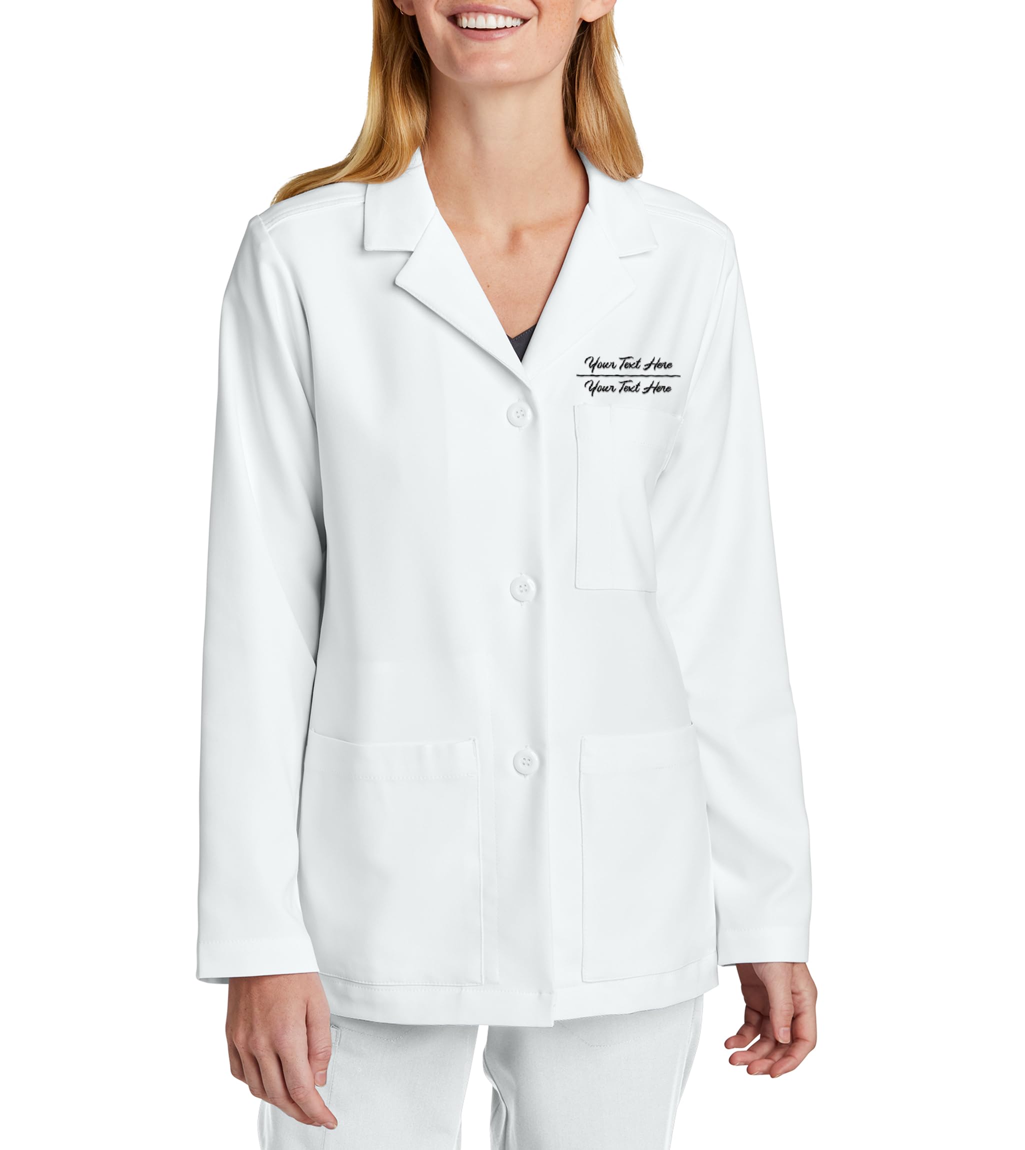 Custom Women Scrub Lab Coats Embroidered Medical Laboratory Coat for Women 29.5" Large