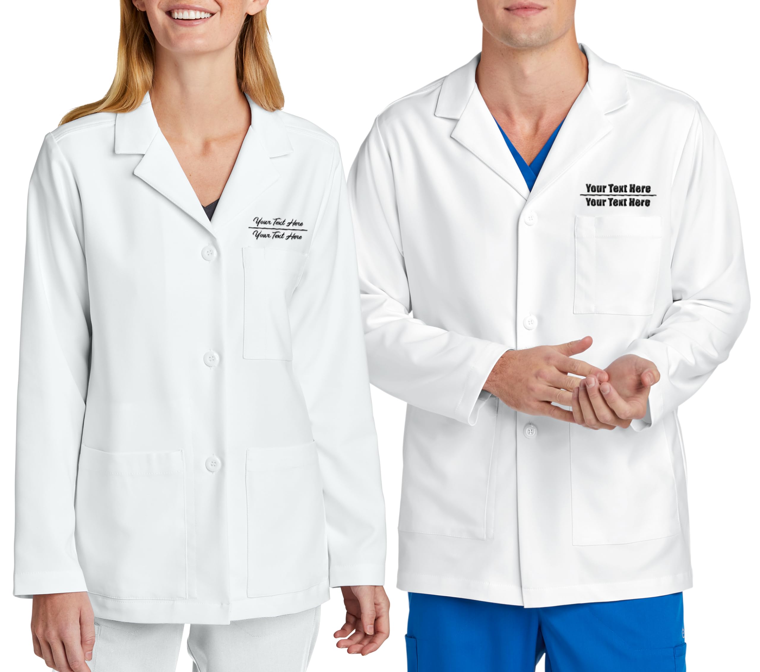 Custom Women Scrub Lab Coats Embroidered Medical Laboratory Coat for Women 29.5" Large