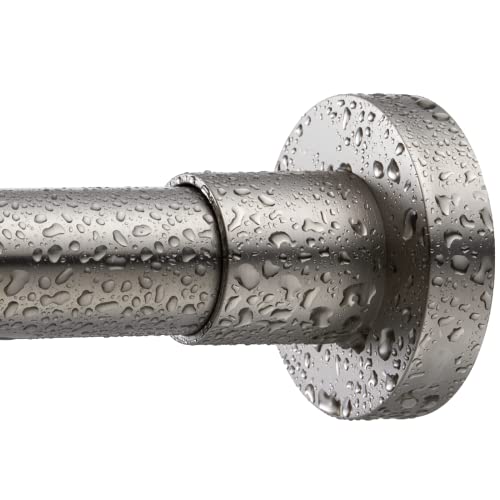 EBOATOP Brushed Nickel Shower Curtain Rod - Never Rust No Drill Non-Slip Spring Tension Shower Rod, 27-43 inches 304 Stainless Steel, Brushed Nickel