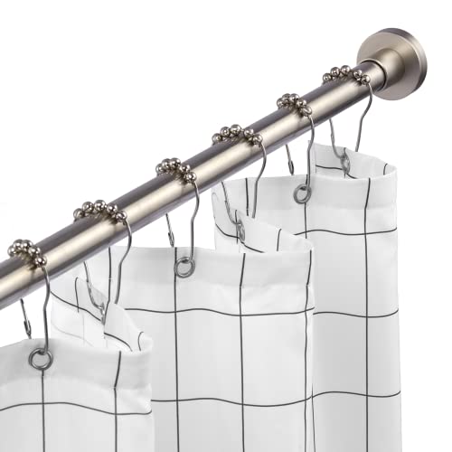 EBOATOP Brushed Nickel Shower Curtain Rod - Never Rust No Drill Non-Slip Spring Tension Shower Rod, 27-43 inches 304 Stainless Steel, Brushed Nickel