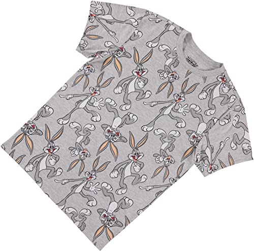 Looney Tunes Mens Classic Shirt Marvin Tee - Space Jam 90’s Allover Print T-Shirt (Heather, X-Large)