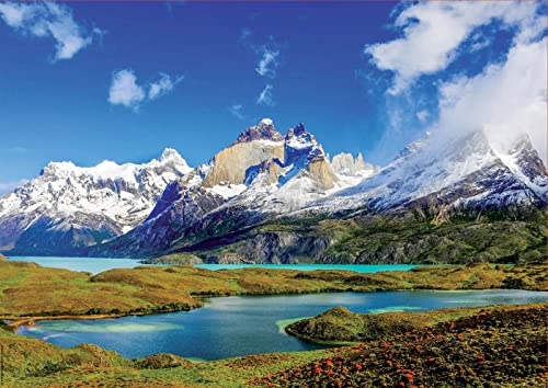 Educa - Torres Del Paine, Patagonia - 1000 Piece Jigsaw Puzzle - Puzzle Glue Included - Completed Image Measures 26.8" x 18.9" - Ages 14+ (19259)