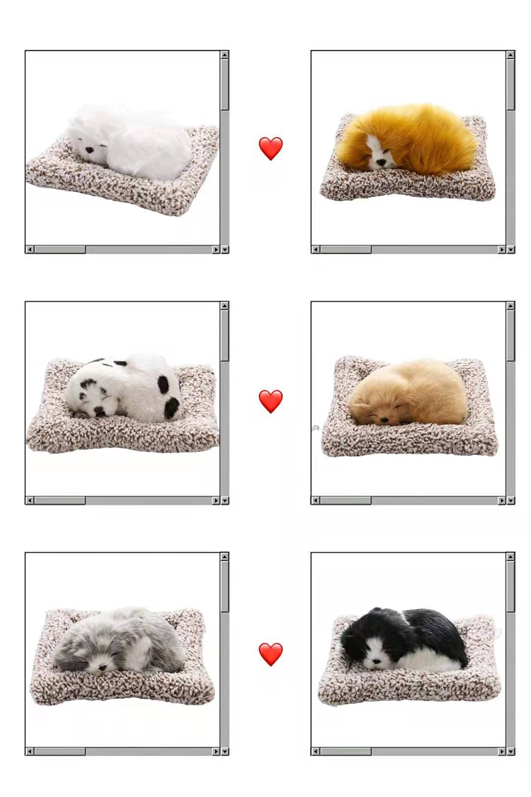KKUSSOLL Realistic Dog Plush Small Sleeping Doggie Lying Border Collie German Shepherd Puppy Baby pup Ornaments can Absorb poisonlus Elements in air