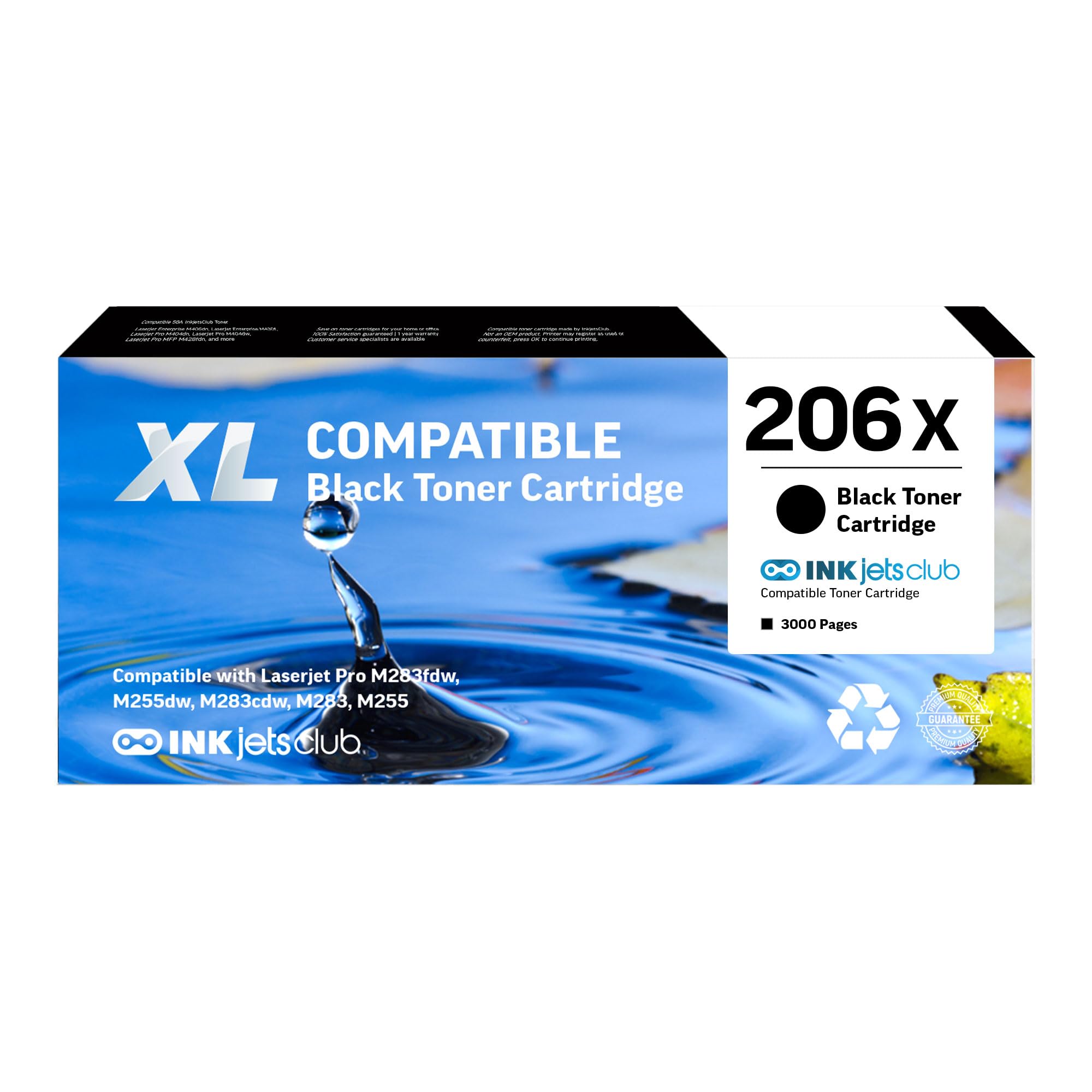 Toner Cartridge 206X Black Toner Cartridge. Works with M255dw, M283fdw, M283cdw Printers.