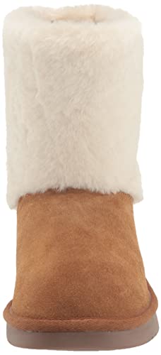 Koolaburra by UGG Girls Aubrei Short Fashion Boot, Chestnut, 4 Big Kid US