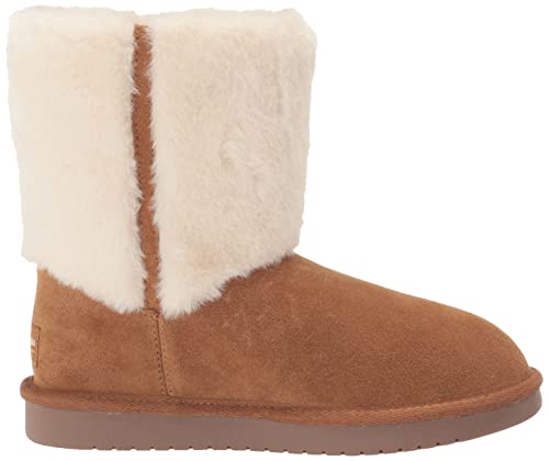 Koolaburra by UGG Girls Aubrei Short Fashion Boot, Chestnut, 4 Big Kid US