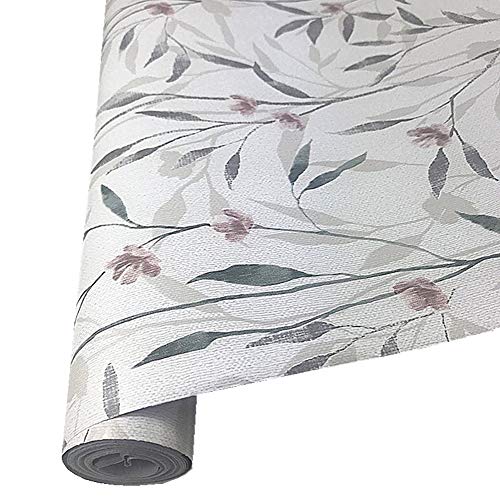Taamall Simplemuji Gray Leaves Self Adhesive Adhesive Paper Shelf Liner Funitures Dresser Drawer Cabinet Decor 17.7 Inch by 100 Inch