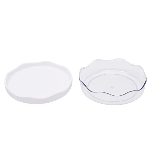 2Pack Lazy Organizer(9In+11In), Lazy Rotating Makeup Organizer, Cosmetic Display Cases, Perfume Organizer, Lazy Turntable for Cabinet, Spice Rack, Bathroom Organizer, Desk Organizers-Milky White