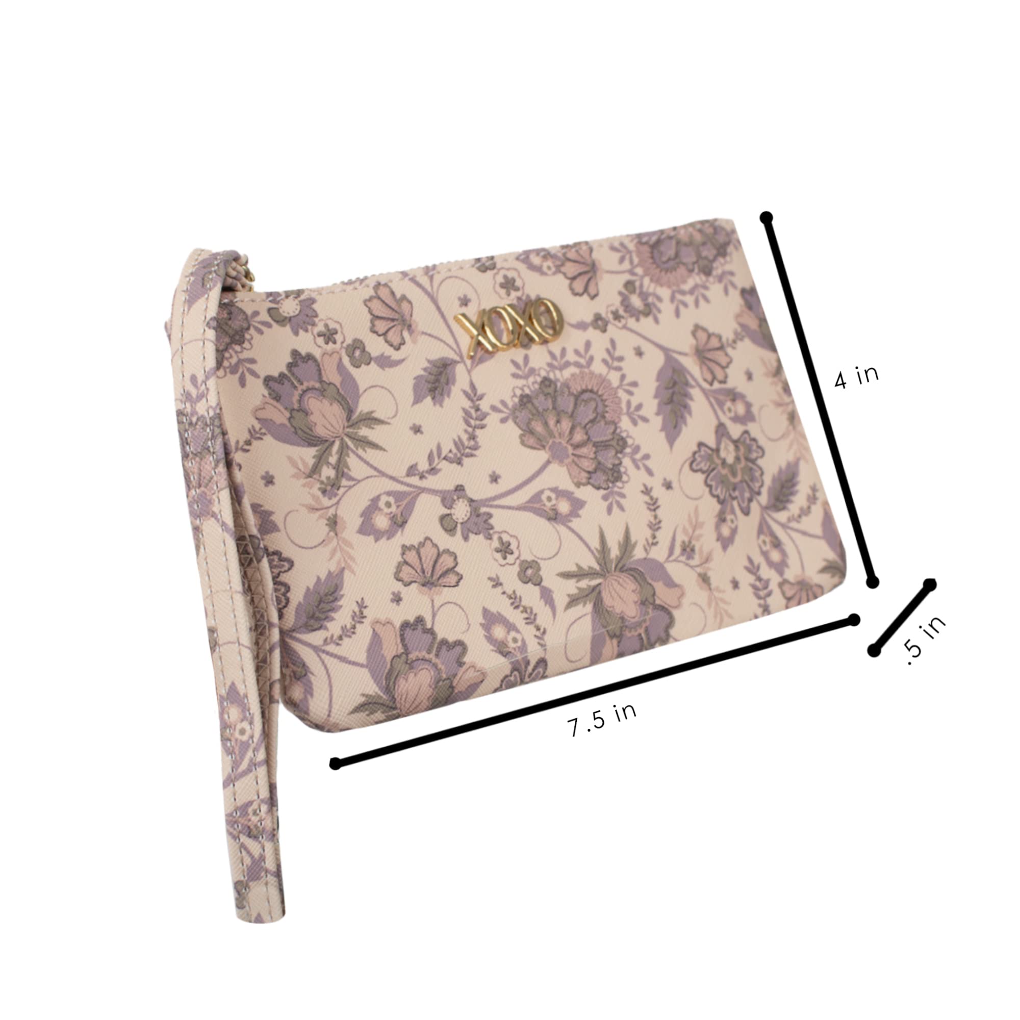 XOXO Women’s Large Blush Paisley Saffiano Multifunction Solid/Patterned Wristlet