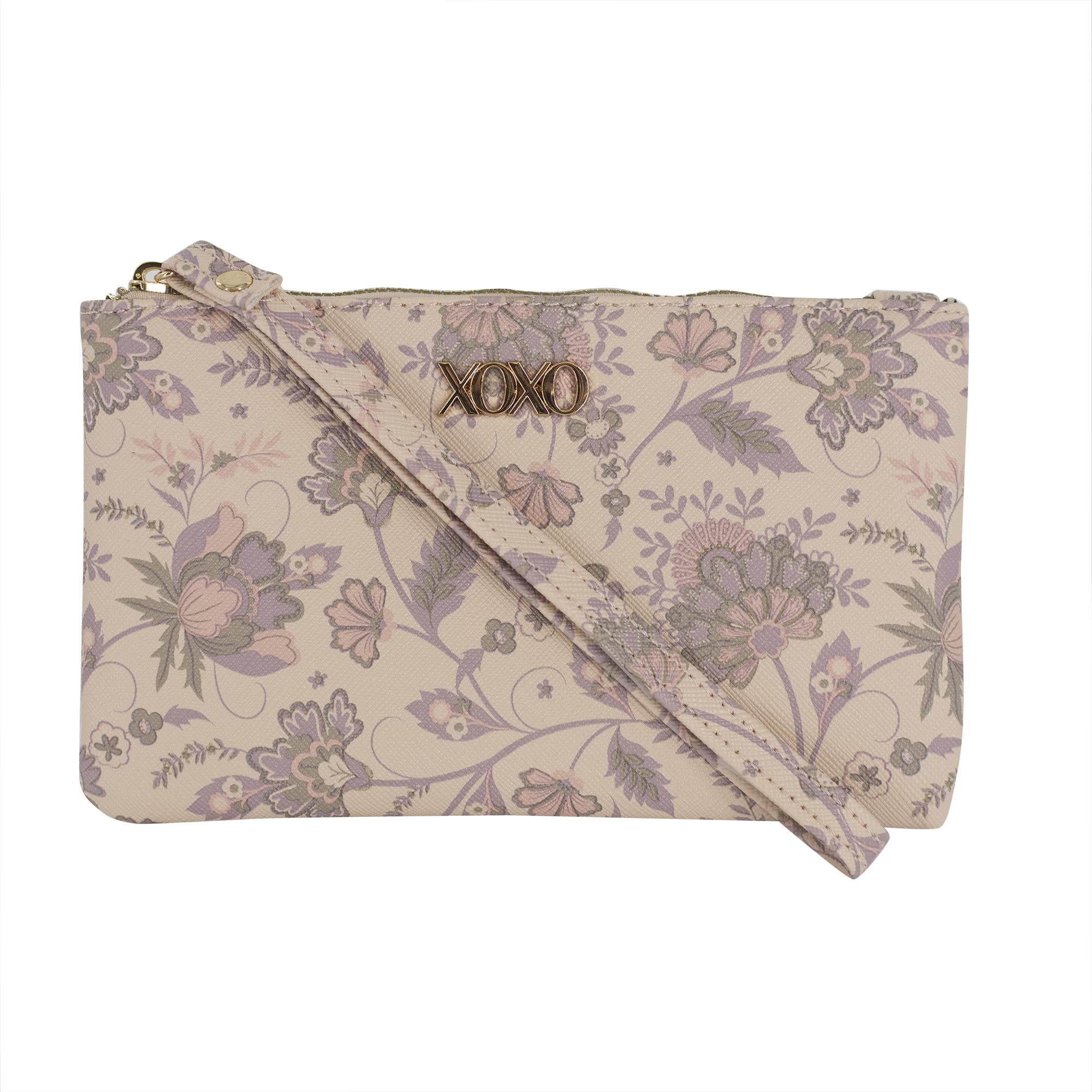 XOXO Women’s Large Blush Paisley Saffiano Multifunction Solid/Patterned Wristlet